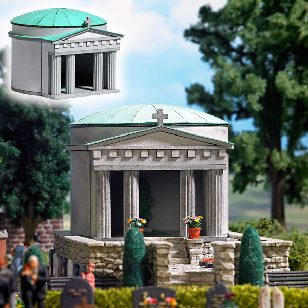 Busch 1567 HO Scale Cemetery Mausoleum -- Kit - 2-3/4 x 2-11/16 x 2-1/8 ...